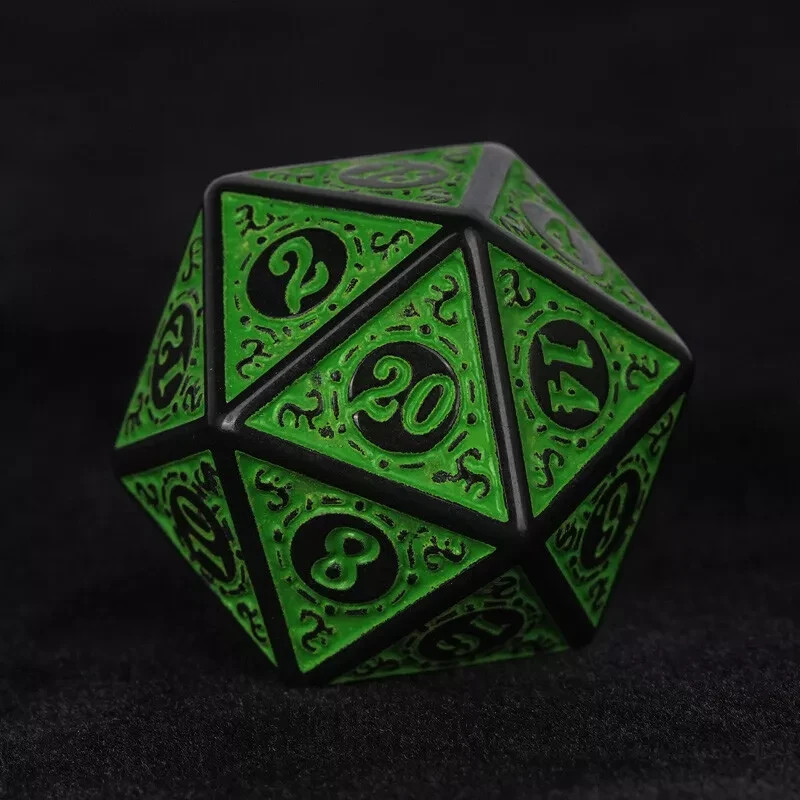 Plastic DND Dice Set Green Polyhedral Die 7pcs D4-D20 Dungeons and ...