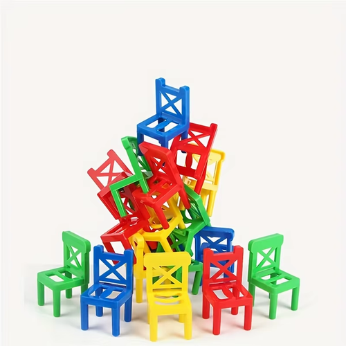 Stacking Chairs, Plastic Balance Board Game Set, Creative Construction ...