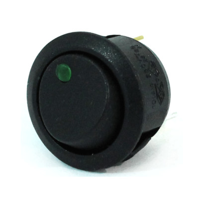 SCI R13-112 Black Round Rocker Switch Green LED 3P SPST On-Off 12VDC | eBay