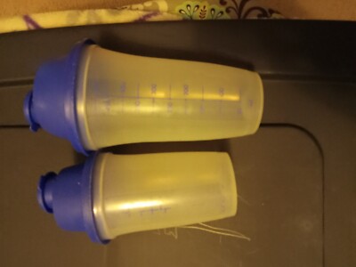 VINTAGE TUPPERWARE CLEAR QUICK SHAKE MIXER SHAKER BLENDER 844 Blue Lid ...