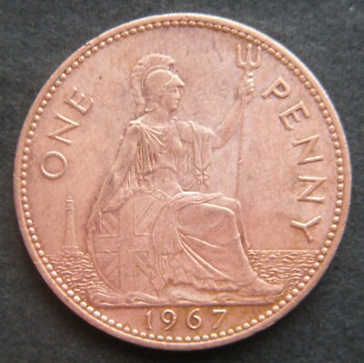Großbritannien/UK, one Penny 1967, Elizabeth II, fast vz | eBay
