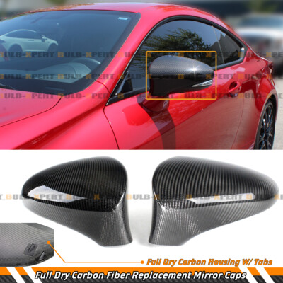 FULL DRY CARBON FIBER SIDE MIRROR REPLACEMENT COVER FOR 13-17 LEXUS RC ...