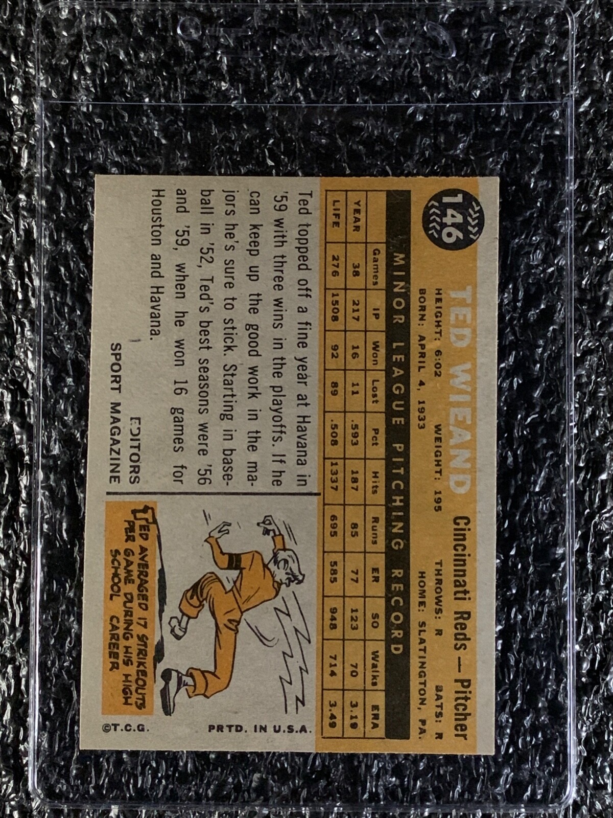 1960 Topps Baseball #146 Ted Wieand Rookie Star NM | eBay