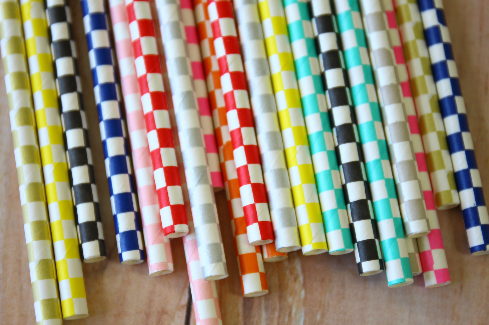 Checkers Paper Straws 25pcs colorful wedding birthday baby shower party ...