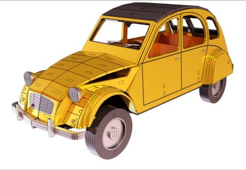 Citroen 2CV wooden model kit laser cut for self assembly wood craft 3d ...