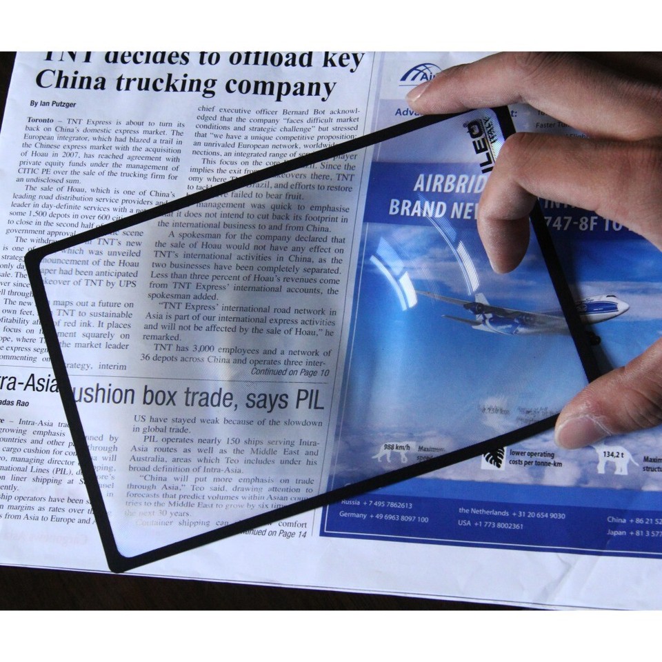 1/3Pcs A4 Full Page Magnifier Sheet Magnifying Glass Reading Aid Lens ...