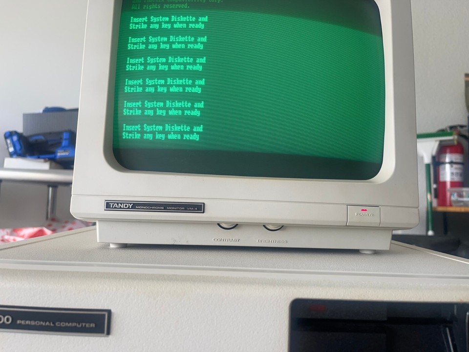 Vintage Computer system Tandy 1000 w/ printer original packing VM-4 ...