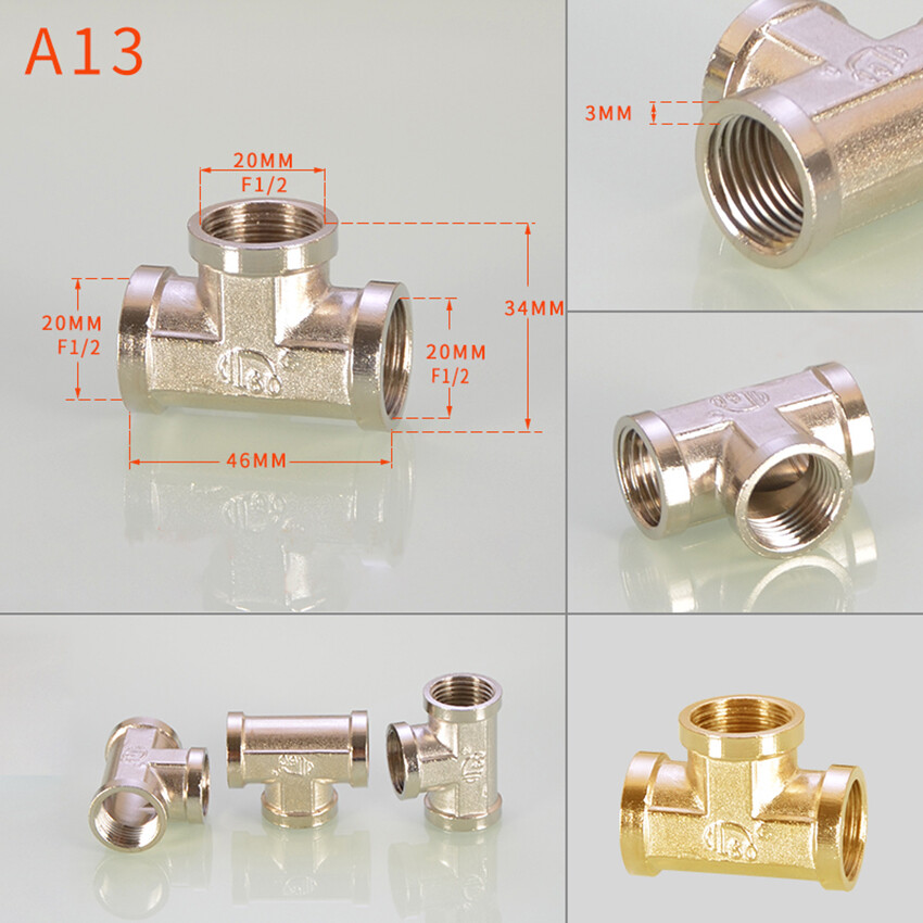 Bsp 1/2"(20mm) Female/Male Thread Pipe Fittings Brass Adapters Joiner ...