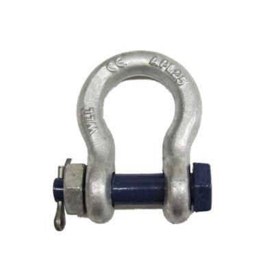 3.25 TON GALVANISED US ALLOY STEEL BOW SHACKLE with SAFETY PIN lifting ...