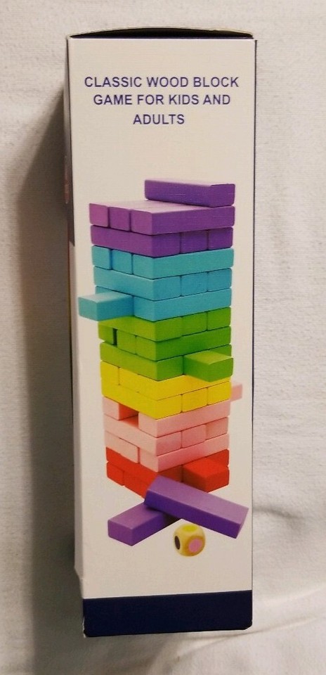 Wooden Stacking Board Games Building Blocks For Kids 48 PC | eBay