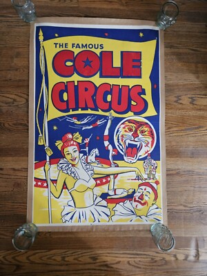 Vintage The Famous Cole Circus Poster | eBay