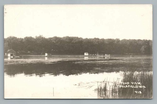 Pond DELAFIELD Wisconsin RPPC Waukesha County Antique Photo Postcard ...