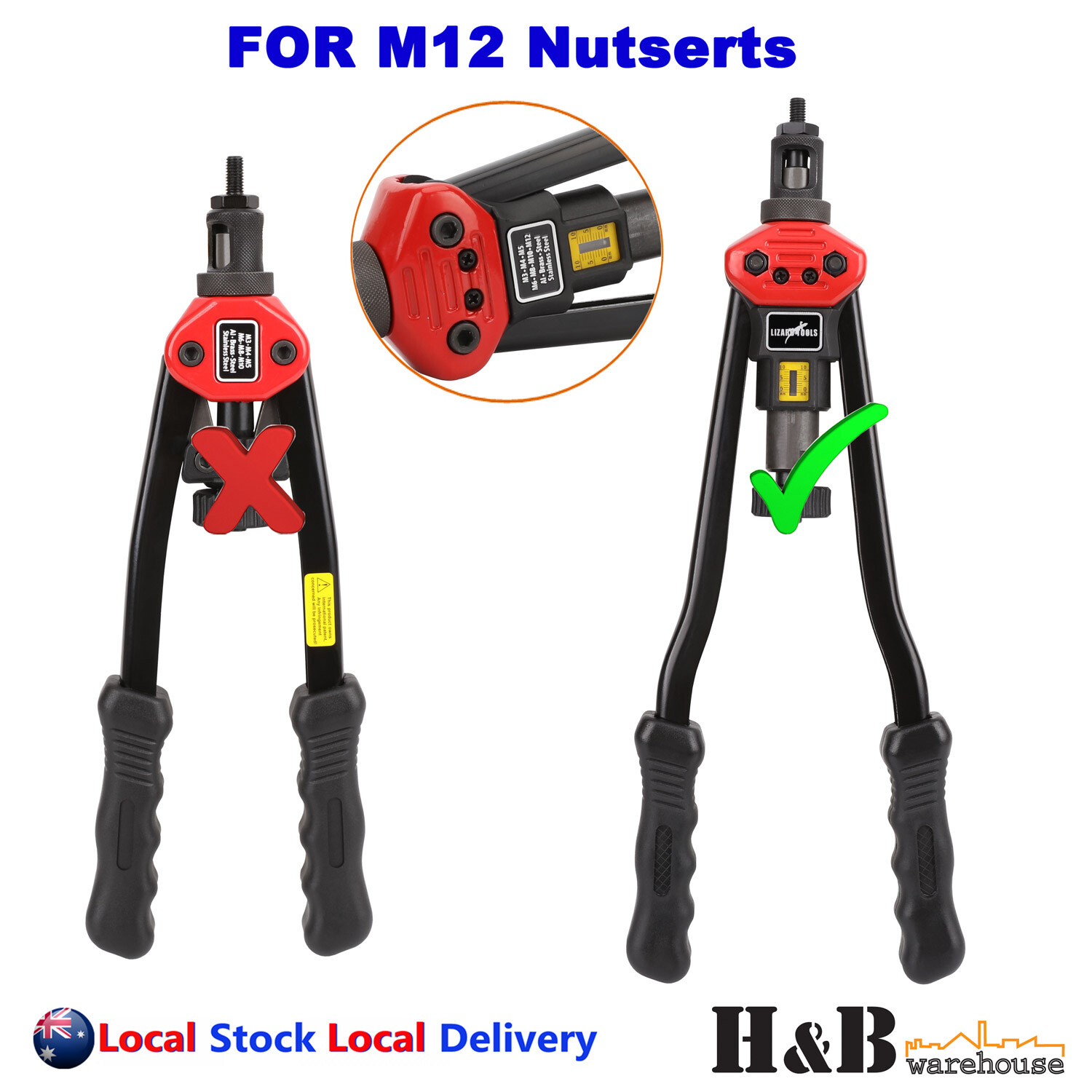 430Pcs Rivnut Riveter Rivet Nut Nutserts Gun Riveting Tool Kit Nutsert ...