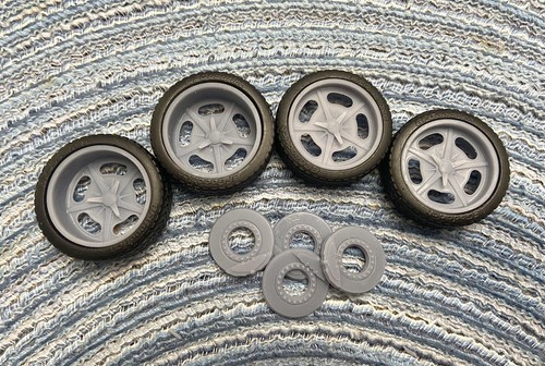 Resin Halibrand Dragmaster style model car wheels, 1/24 1/25 scale, 21 ...
