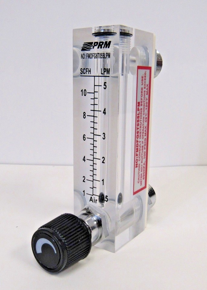 PRM 1-10 SCFH / 0.5-5 LPM Air/Gas Injection Rotameter Integrated Flow ...