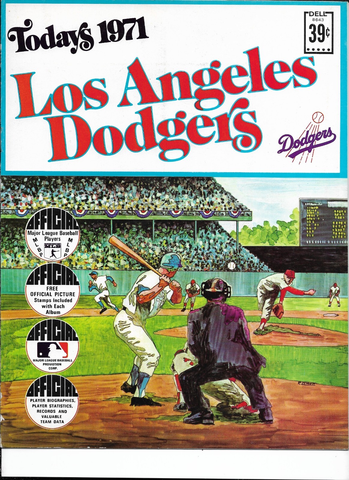 1971 dell stamps today los angeles dodgers booklet magazine never used ...