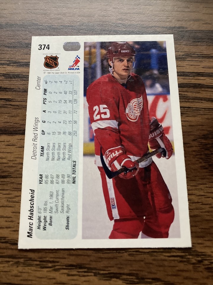 1990-91 Upper Deck Marc Habscheid Detroit Red Wings Center #374 | eBay