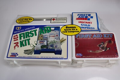 Vintage American Red Cross 131 pc. first aid kit bonus sports and cold ...