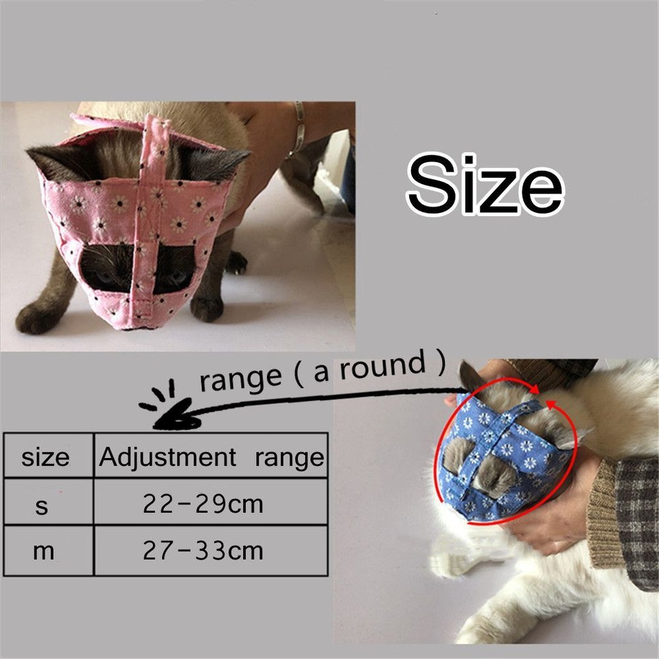 Breathable Cat Grooming Cat Recovery Cat Muzzle Anti-Bite Cat Mask Anti ...