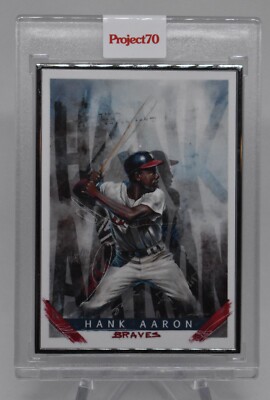 2021 TOPPS PROJECT 70 HANK AARON BY CHUCK STYLES AP 1/51 SILVER FRAME ...