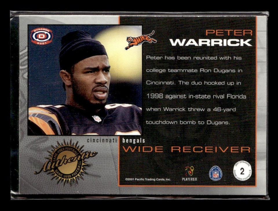 2001 Pacific Dynagon #2 Peter Warrick Game Used Footballs #/214 | eBay