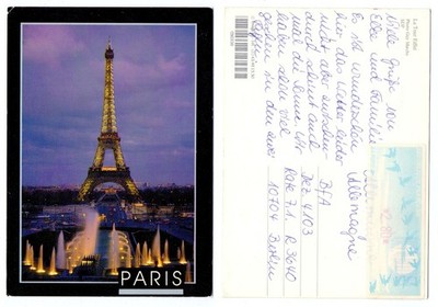 126410 - Paris - La Tour Eiffel - Eiffelturm - Ansichtskarte, gelaufen ...