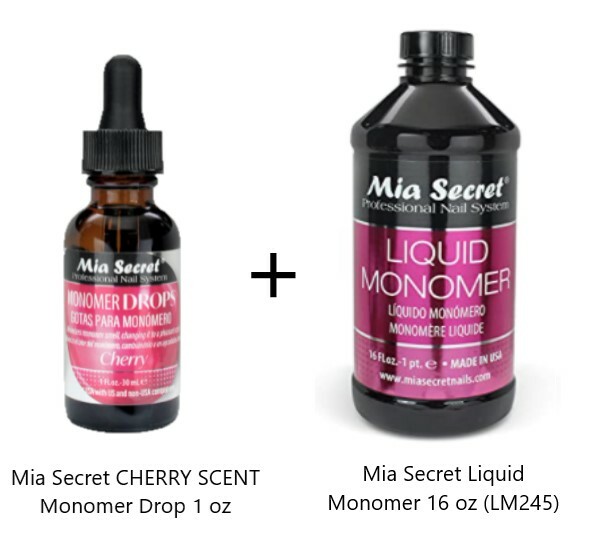 Mia Secret CHERRY/PEACH SCENT Monomer Drop 1oz/Liquid Monomer/Powder ...