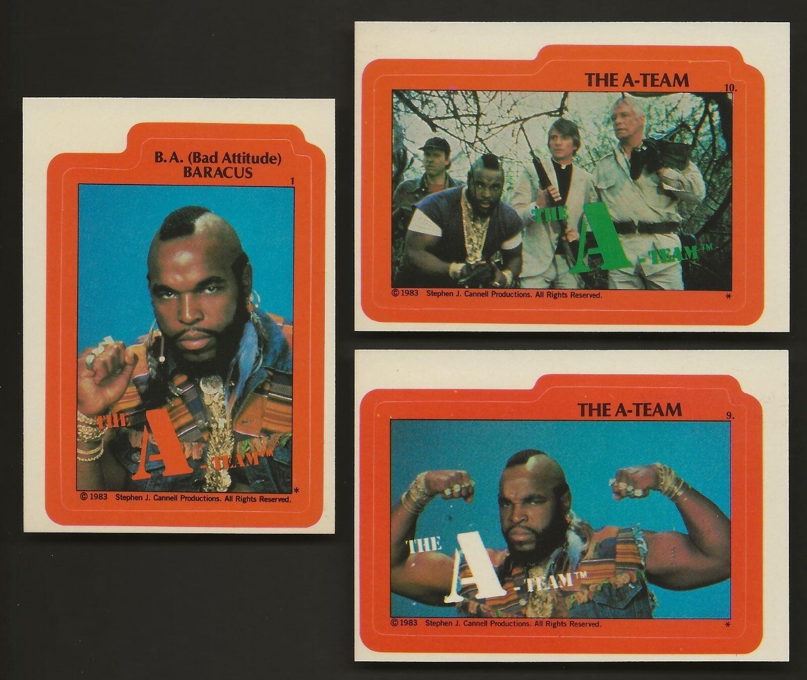 1983 Topps A Team Stickers #s 1 9 10 NRMT/MT | eBay