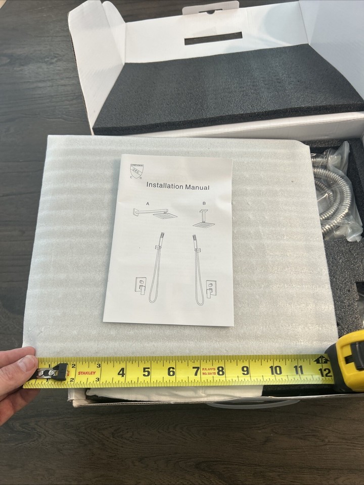 Luxury Shower Kit Set Rainfall Brushed Stainless Steel Brand New In Box ...