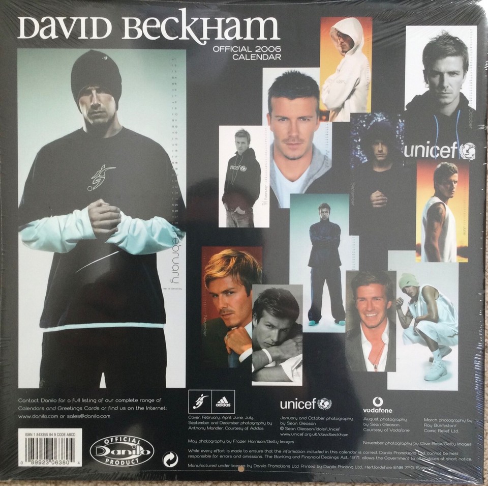 DAVID BECKHAM 2006 Official Calendar New & SEALED *Manchester United ...