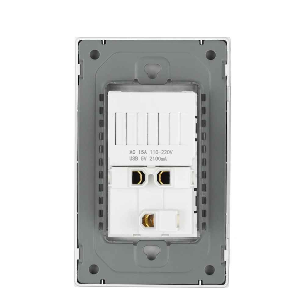 Dual Wall Outlet with USB Ports Charger AC Power Receptacle Plate Panel ...