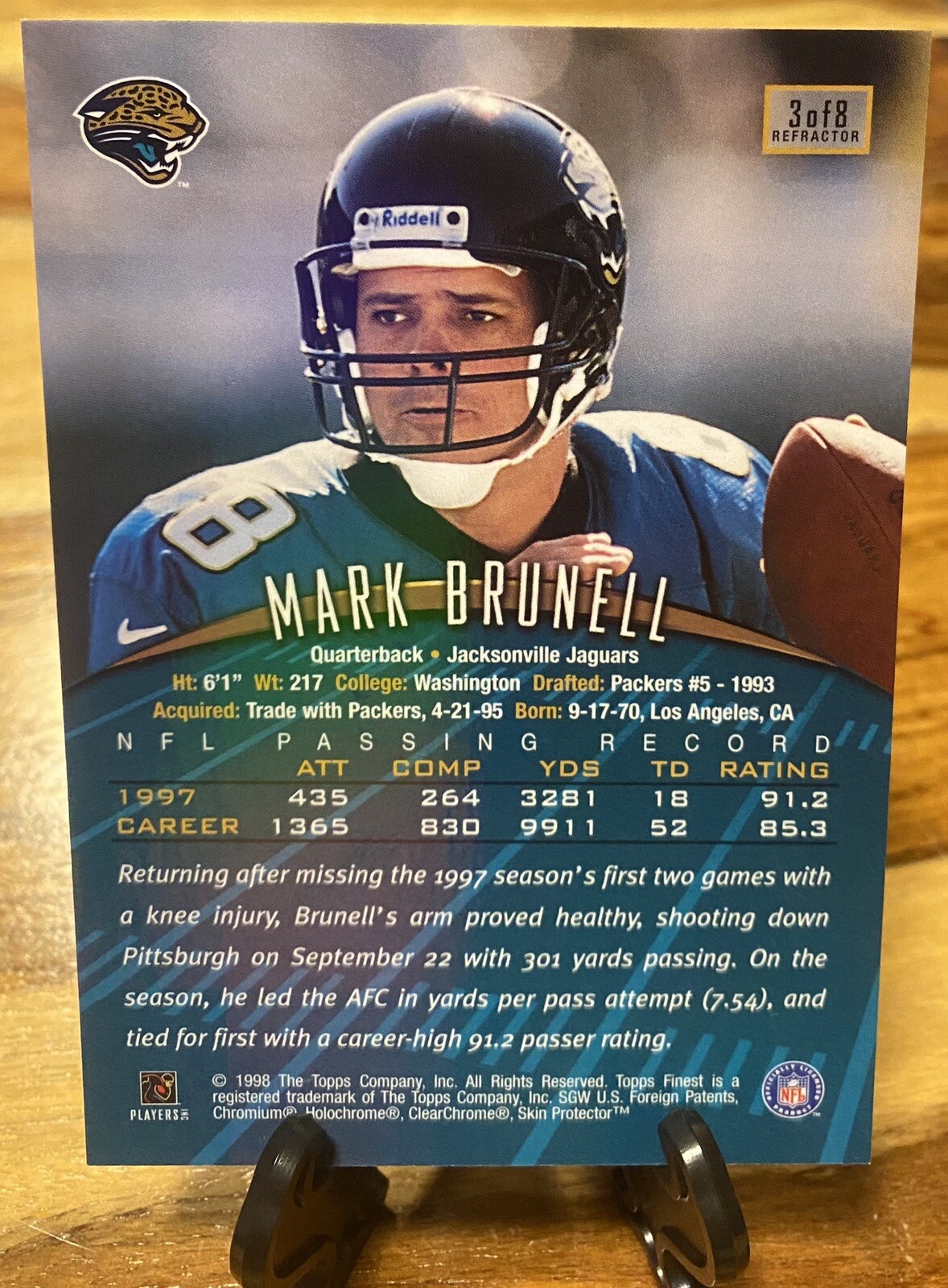 Mark Brunell 1998 Topps Finest JUMBO Refractor Signed AUTHENTIC ...