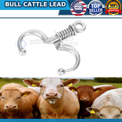 8 Bull Cattle Lead with Holding Spring Nose Ring Opening Farm Ranch ...