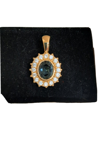 Avon Elegant Evening Necklace Enhancer Blue Stone 1997 | eBay