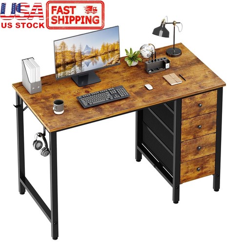40 In Computer Desk W/ 4 Drawers Compact Student Work Home Office Table ...