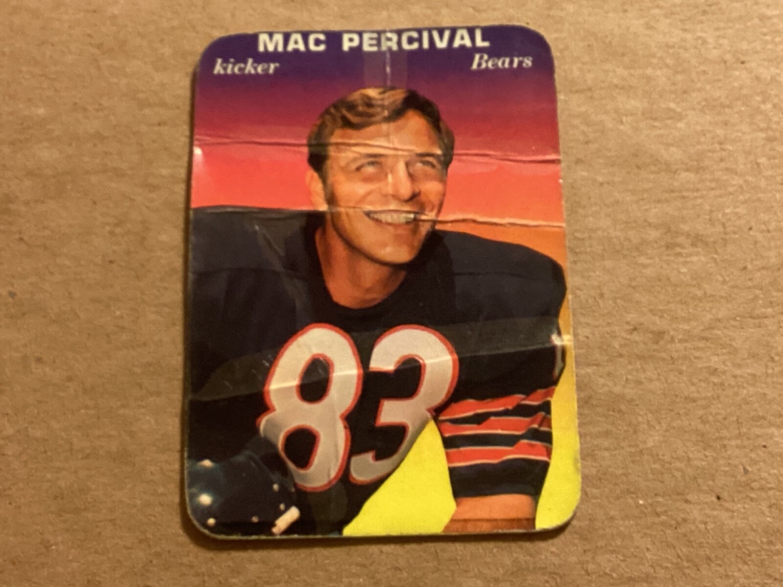 1970 Topps Super Glossy Football #4 Mac Percival - Good - Corners Good ...