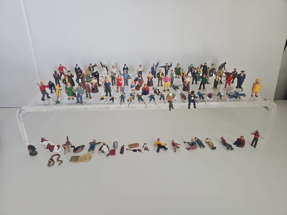 90+ Piece Lot Vintage HO Scale Various MIX! Figures &Accessori Train ...