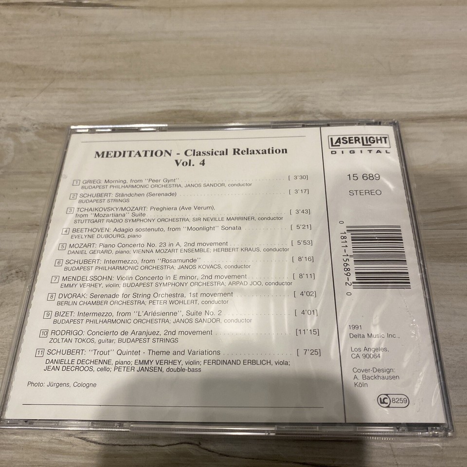 Meditation: Classical Relaxation Volume 4 Music CD 1991 Laserlight ...