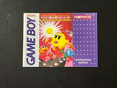 NINTENDO GAME BOY - MS. PAC-MAN - MANUAL ONLY - **NO GAME PAK** | eBay