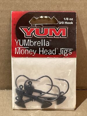 Yum YBMHJ1831 YUMbrella Money Head Jig Head, 1/8 oz, Black,5/Pack | eBay