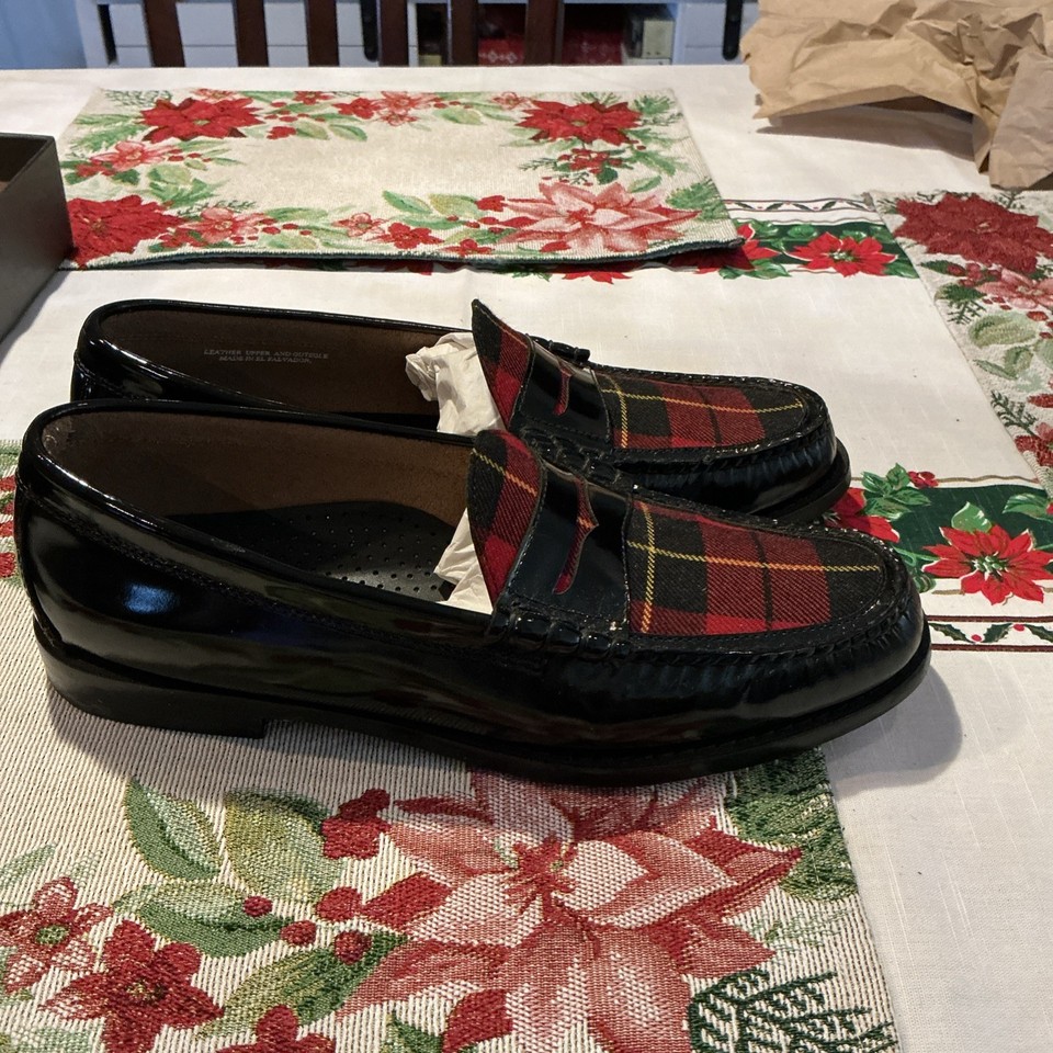 GH BASS WEEJUNS loafers 11 M US MENS LEATHER & WOOL PLAID | eBay