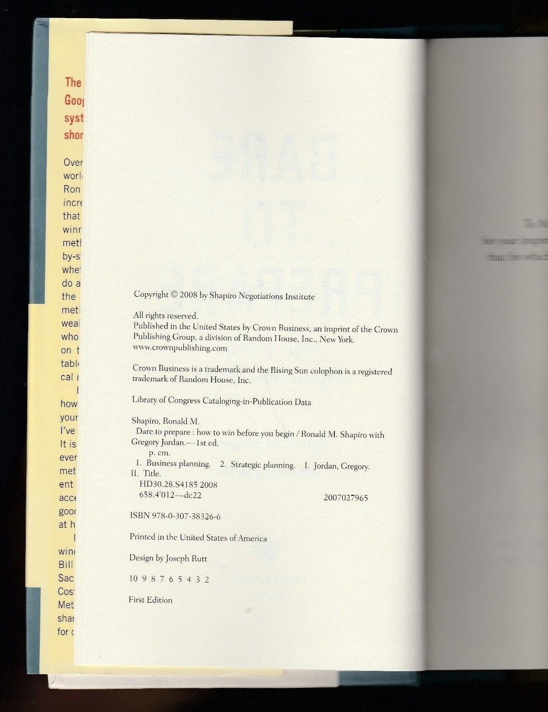 Dare to Prepare : How to Win Before You Begin by Ronald M. Shapiro and ...