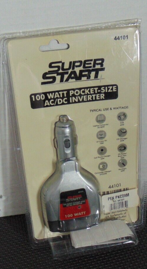 100 Watt Pocket-Size AC/DC Inverter-200W Peak-12V-Swivel Plug ...