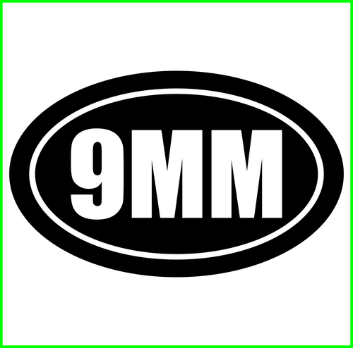 9MM Vinyl Decal Sticker Car Window Wall Bumper Gun Ammo Pistol Home ...