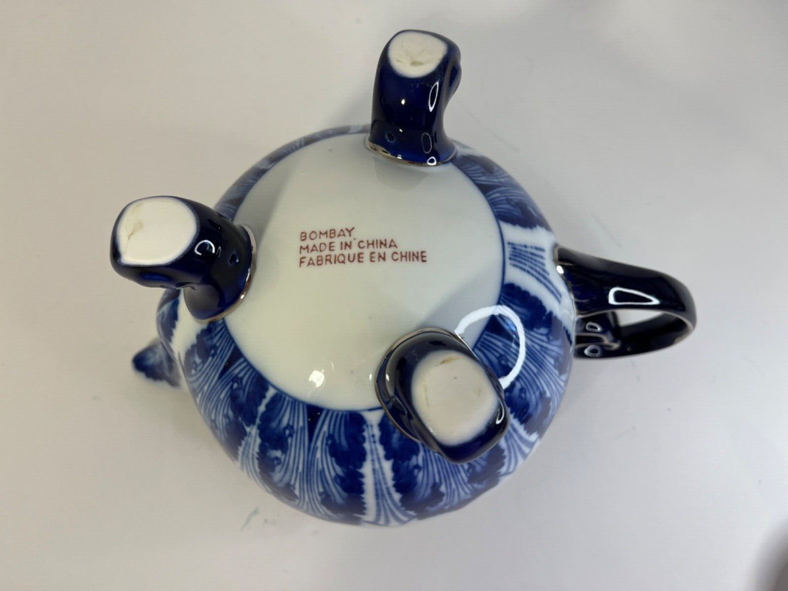 Bombay Co. Arabesque Footed Teapot Cobalt Blue White Platinum Trim | eBay