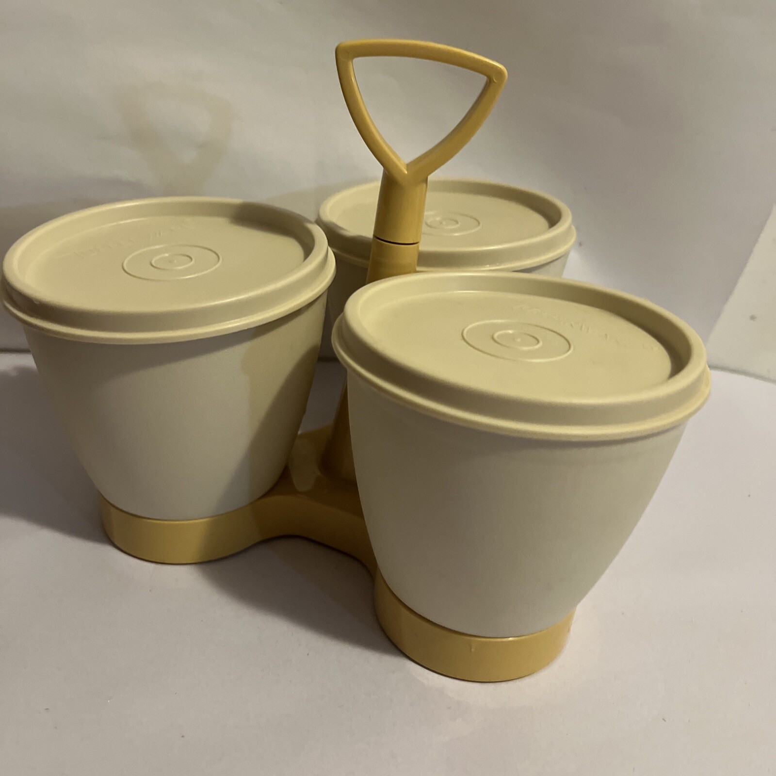 Tupperware Vintage Condiment Caddy 757-10 Gold / Almond EUC | eBay