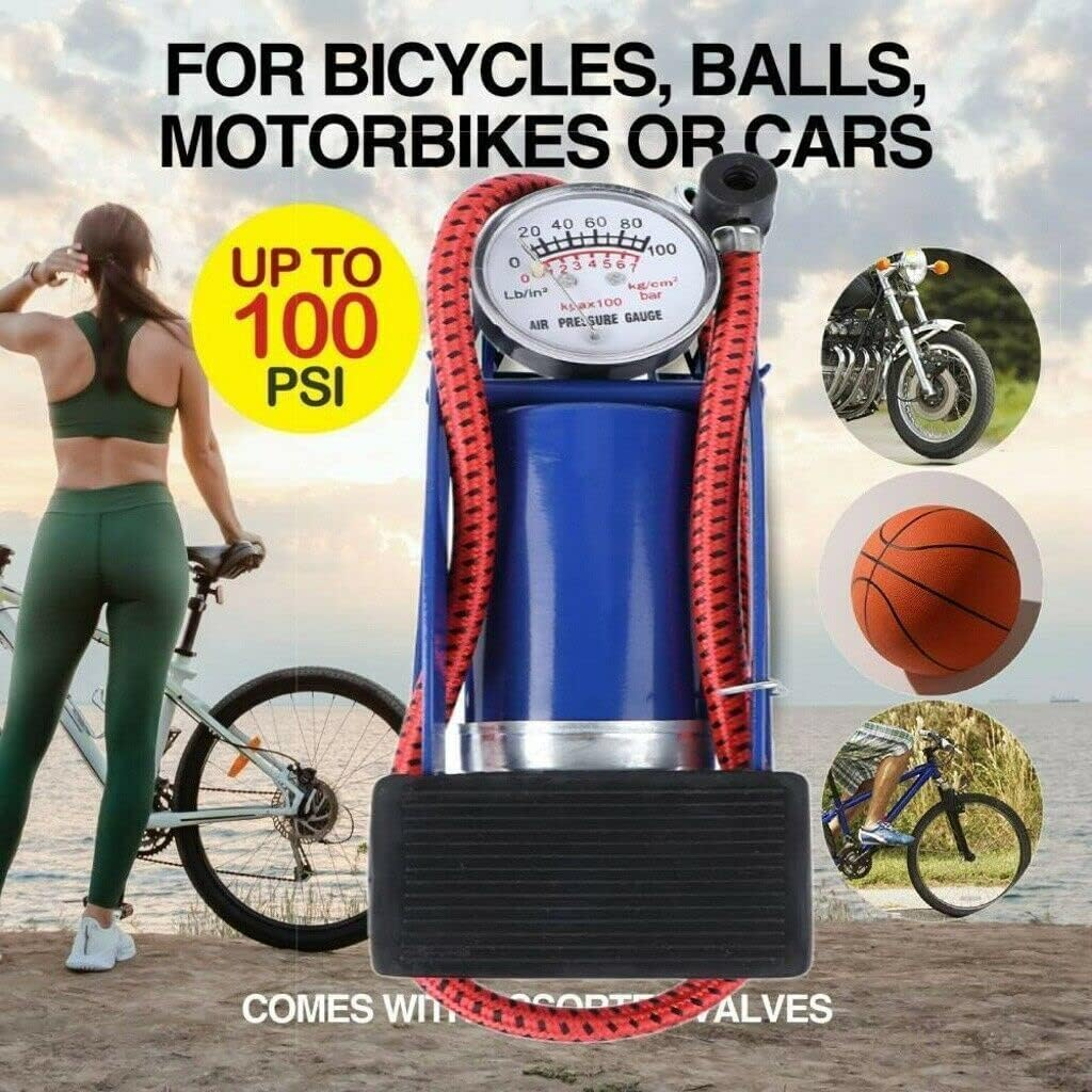 High Pressure Foot Pump Bike Motorbike Inflation Pump Foot Pedal ...