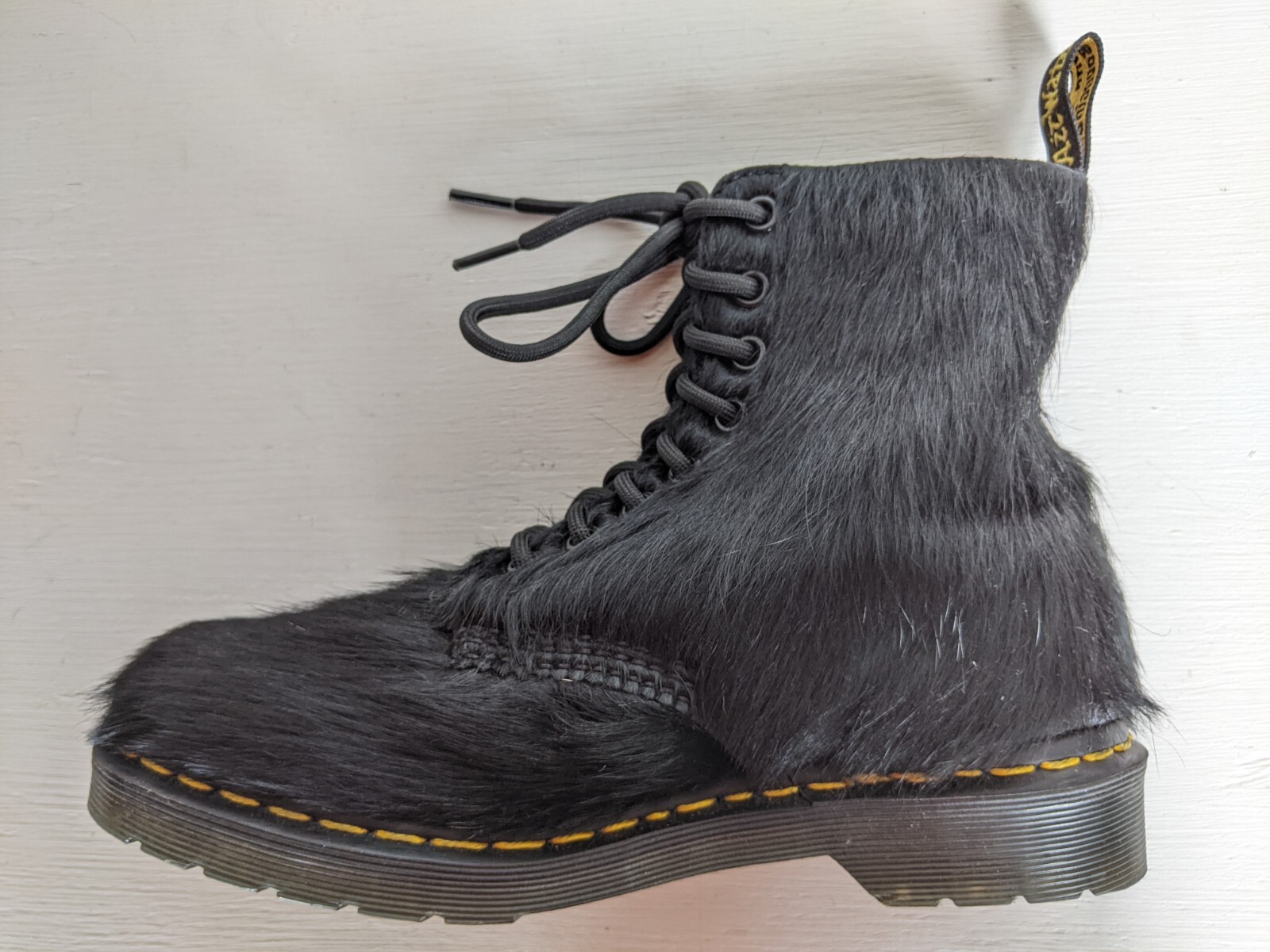 #2 DOC DR. MARTENS HORSEY BLACK LONG HAIR BOOTS PONY … - Gem