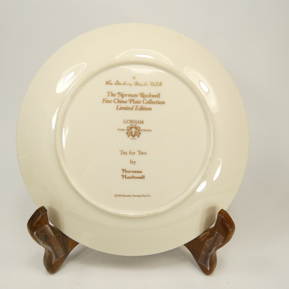 Tea for Two by Norman Rockwell Plate Gorham Fine China Danbury Mint 1978 FHJ1Q | eBay