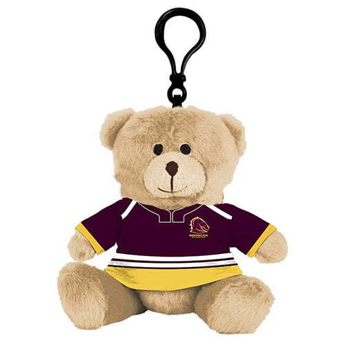 Brisbane Broncos NRL HANGING Plush Teddy Bear Bag Tag Sublimated Team ...